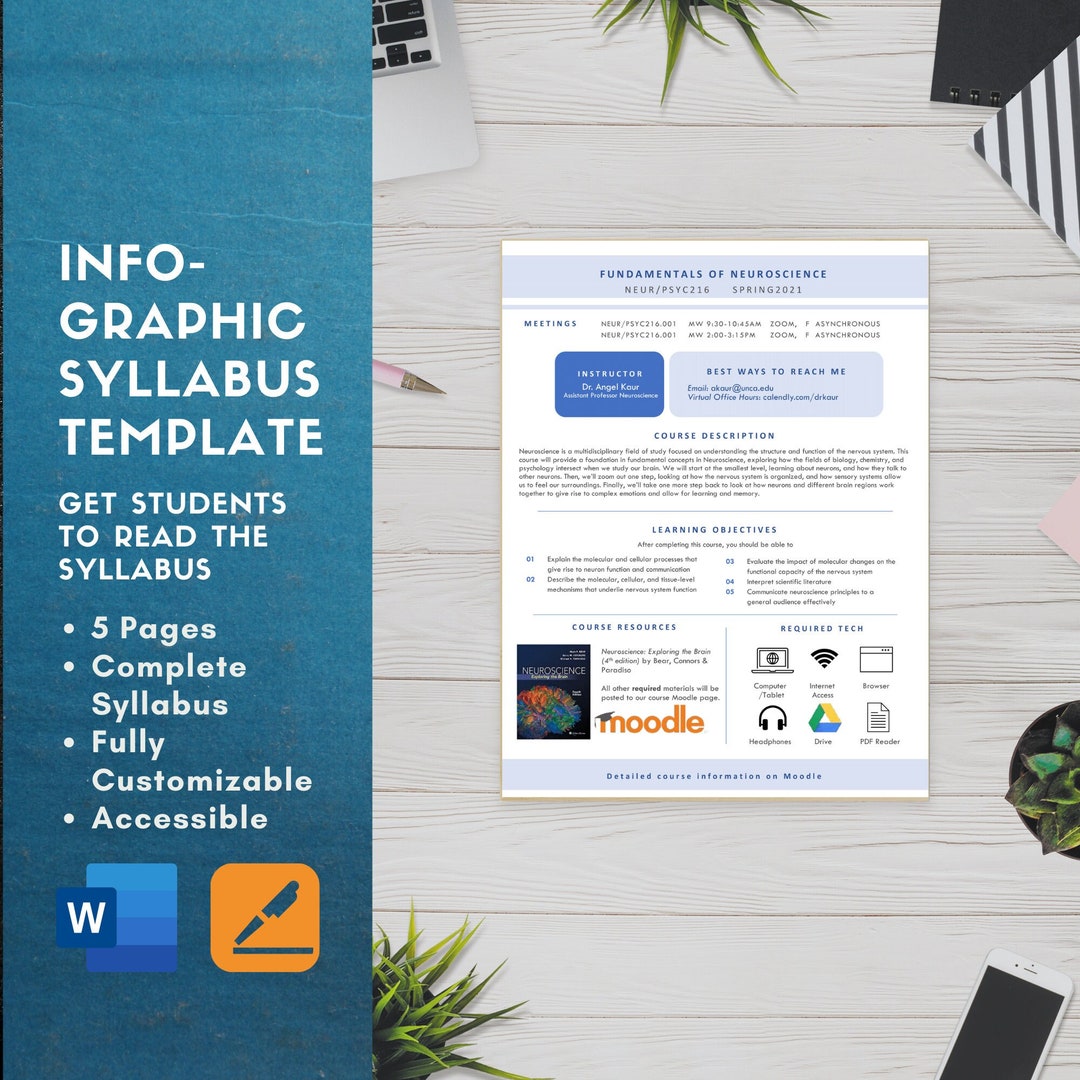 Word & Pages Infographic Syllabus Editable Template (accessible) I ...