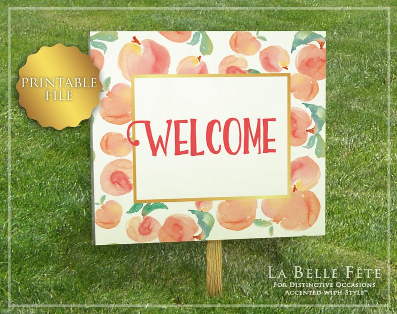 SWEET as a PEACH DIY Printable Yard Signage Sign / Banner - Etsy