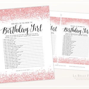 How Well Do You Know the Birthday Girl Party Game / Ice Breaker / Rose ...