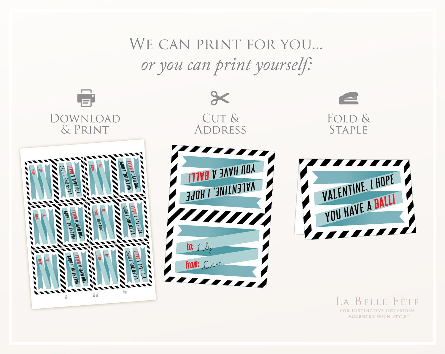 I Hope You Have A BALL Bouncy Ball Valentines in teal / aqua / | Etsy