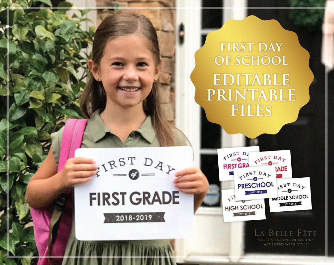 FIRST DAY of SCHOOL Fillable, Editable, Re-usable Microsoft Word Files ...