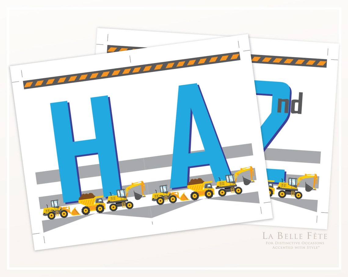 CONSTRUCTION Party happy Birthday Bunting / Diy - Etsy