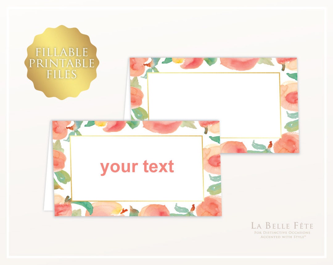 SWEET as a PEACH Food Labels / Place Cards Party Printable With Blank ...