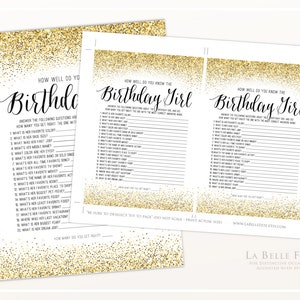 How Well Do You Know the Birthday Girl Party Game / Ice Breaker / Gold ...