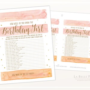 How Well Do You Know the Birthday Girl Party Game / Ice Breaker / Blush ...