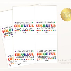 CRAYON Valentine "hope You Have a COLORFUL Valentines Day" PRINTABLE ...