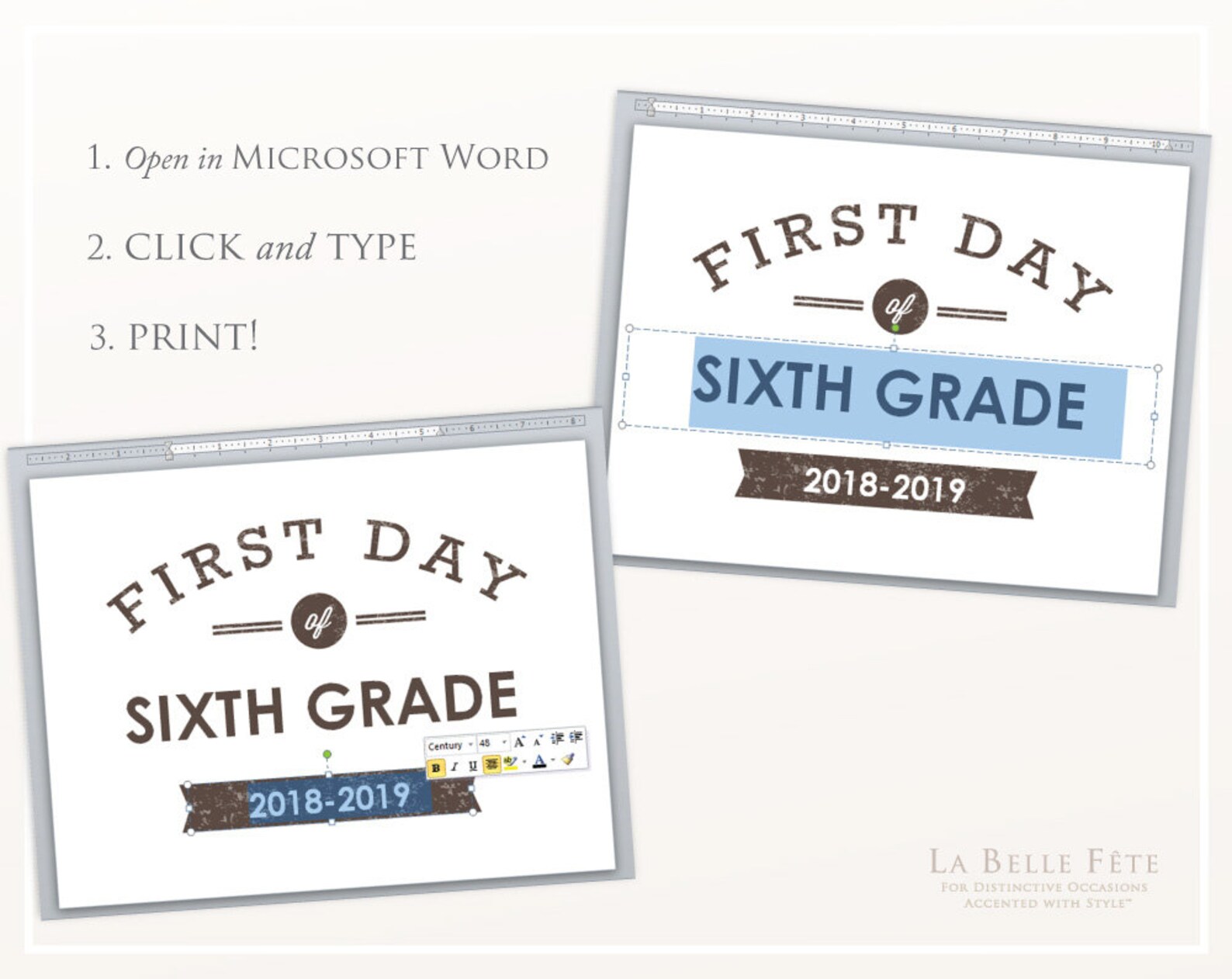 FIRST DAY of SCHOOL Fillable Editable Re-usable Microsoft - Etsy