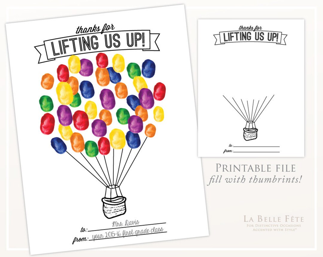 THUMBPRINT ART / Teacher Gift / Classroom Party Activity / DIY ...