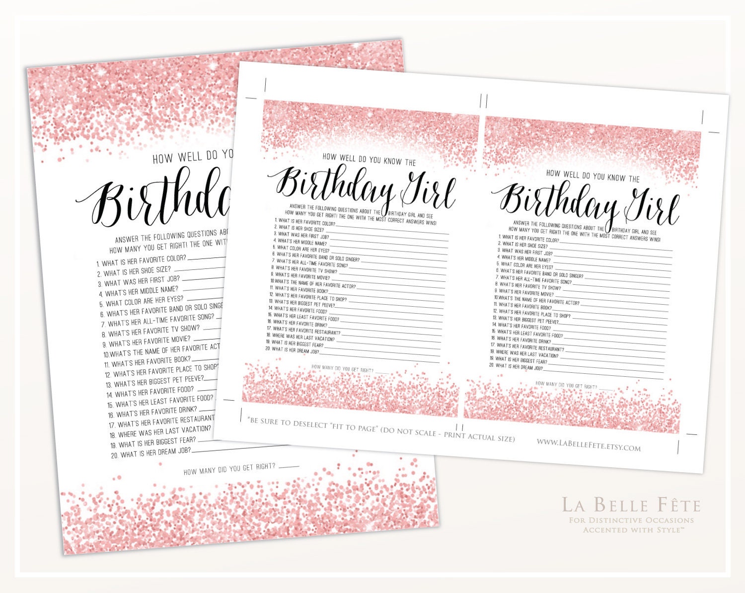 How Well Do You Know The Birthday Girl Party Game / ice | Etsy