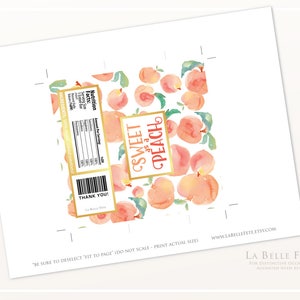 SWEET as a PEACH Candy Bar Wrapper / Label, Perfect for Birthday Party ...