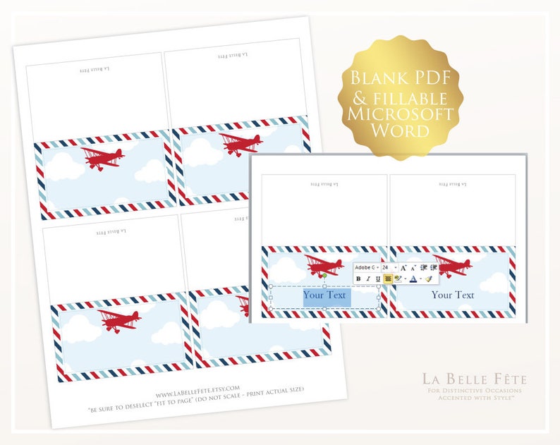 TIME FLIES Food Labels / Place Cards Party Printable With PDF | Etsy