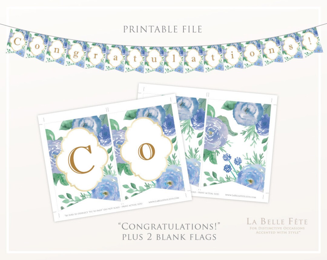 CONGRATULATIONS! Bunting / Banner DIY Printable Graduation Party / Baby ...