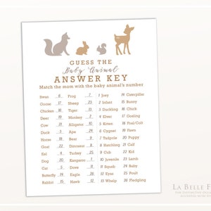 Guess the Baby Animal BABY SHOWER GAME Woodland Animals Puzzle Activity ...