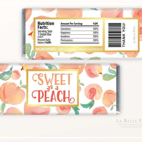Sweet as a Peach Candy Bar Wrappers - Etsy