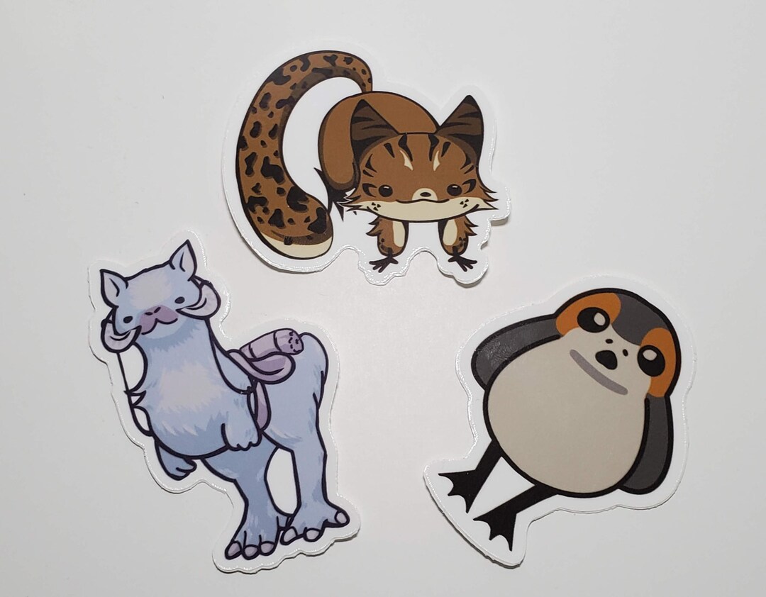 Critter Set 1: Loth Cat, Tauntaun, Porg | Vinyl Stickers - Etsy