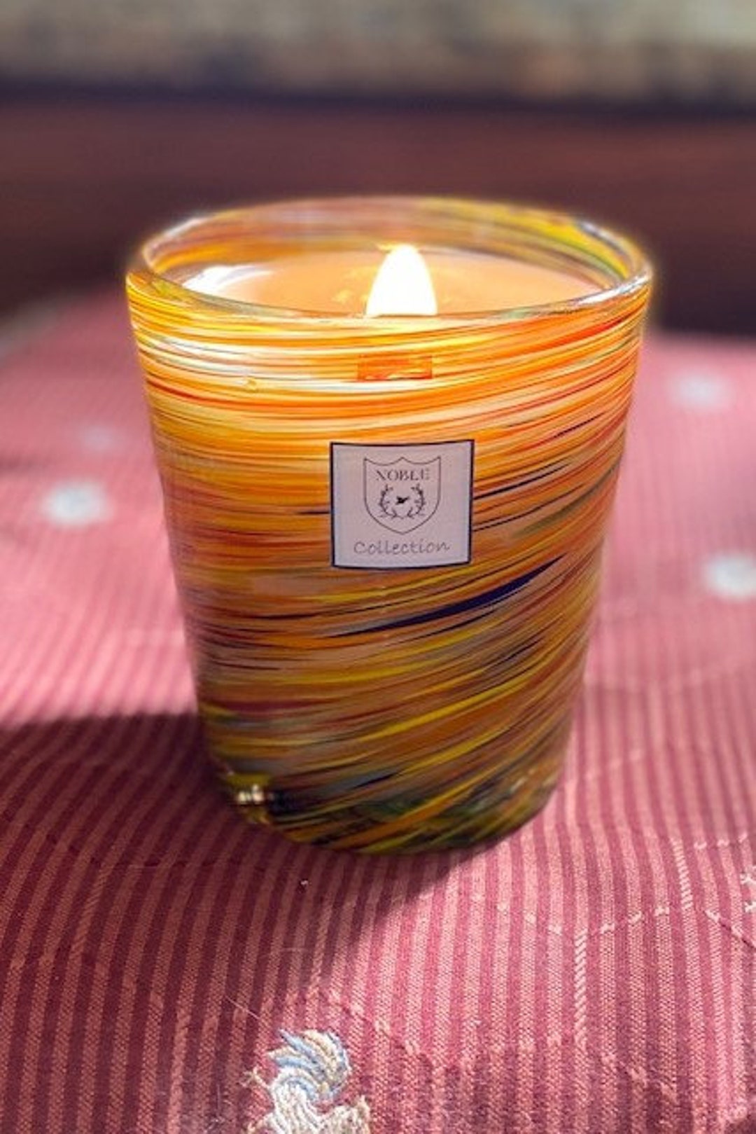 Kaleidoscope Artisanal Hand Blown Glass Candle - Etsy