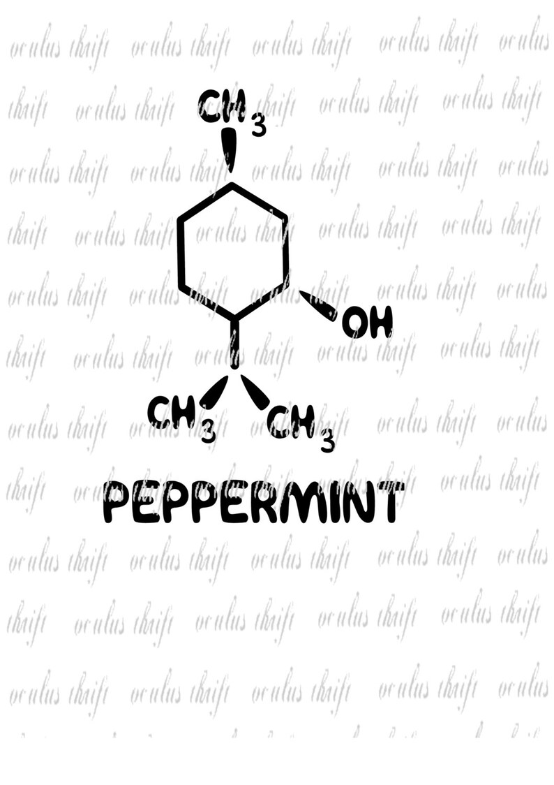 Peppermint Molecule SVG Silhouette Cut File | Etsy
