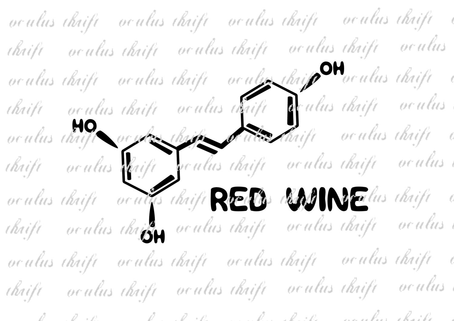 Red Wine Molecule SVG Silhouette Cut File - Etsy