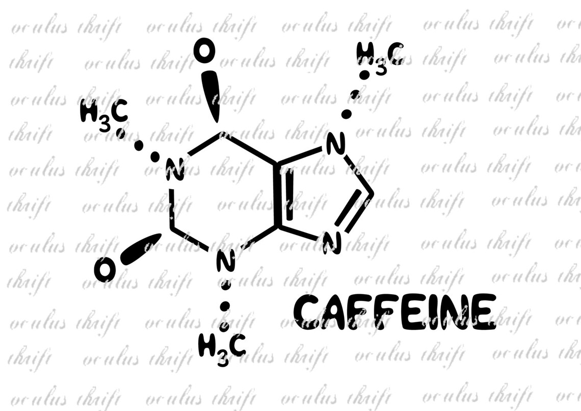 Caffeine Molecule Svg Silhouette Cut File Etsy