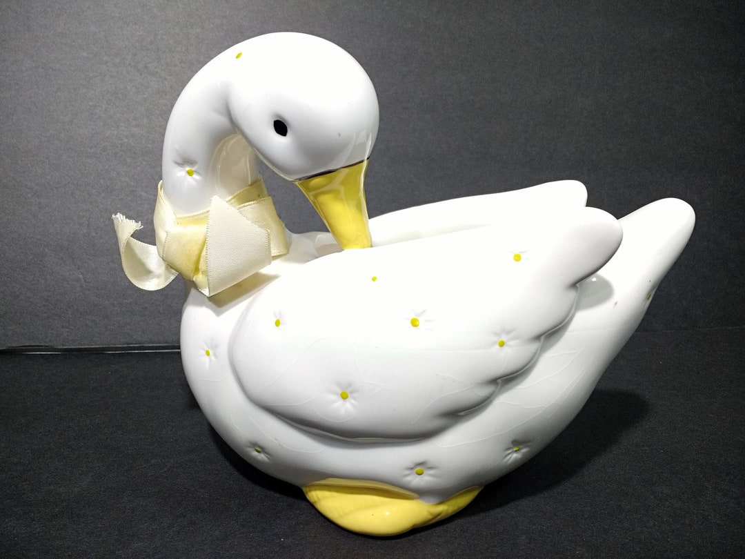 Vintage Russ Ceramic Swan Planter - Etsy