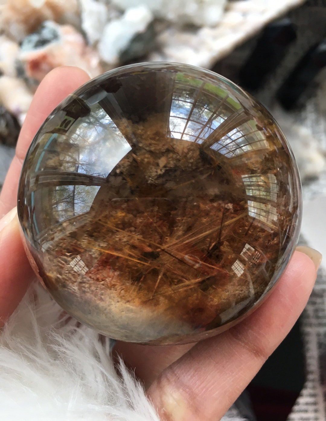 Acicular Sphere With Golden Needles, Rutilated Sphere, Rutile Sphere ...