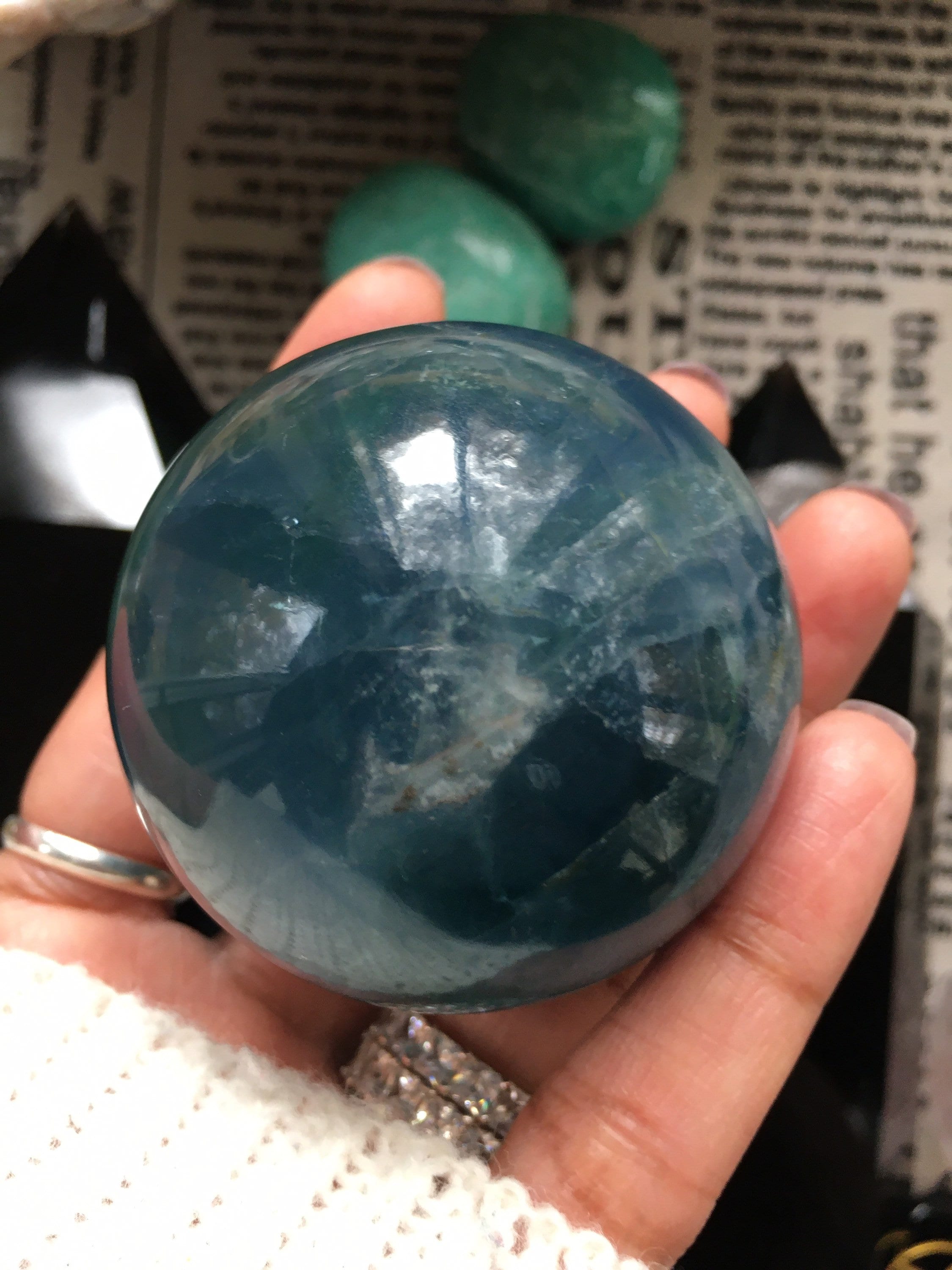 Aquatic Blue Fluorite Sphere Blue Fluorite Calming Stone - Etsy Denmark