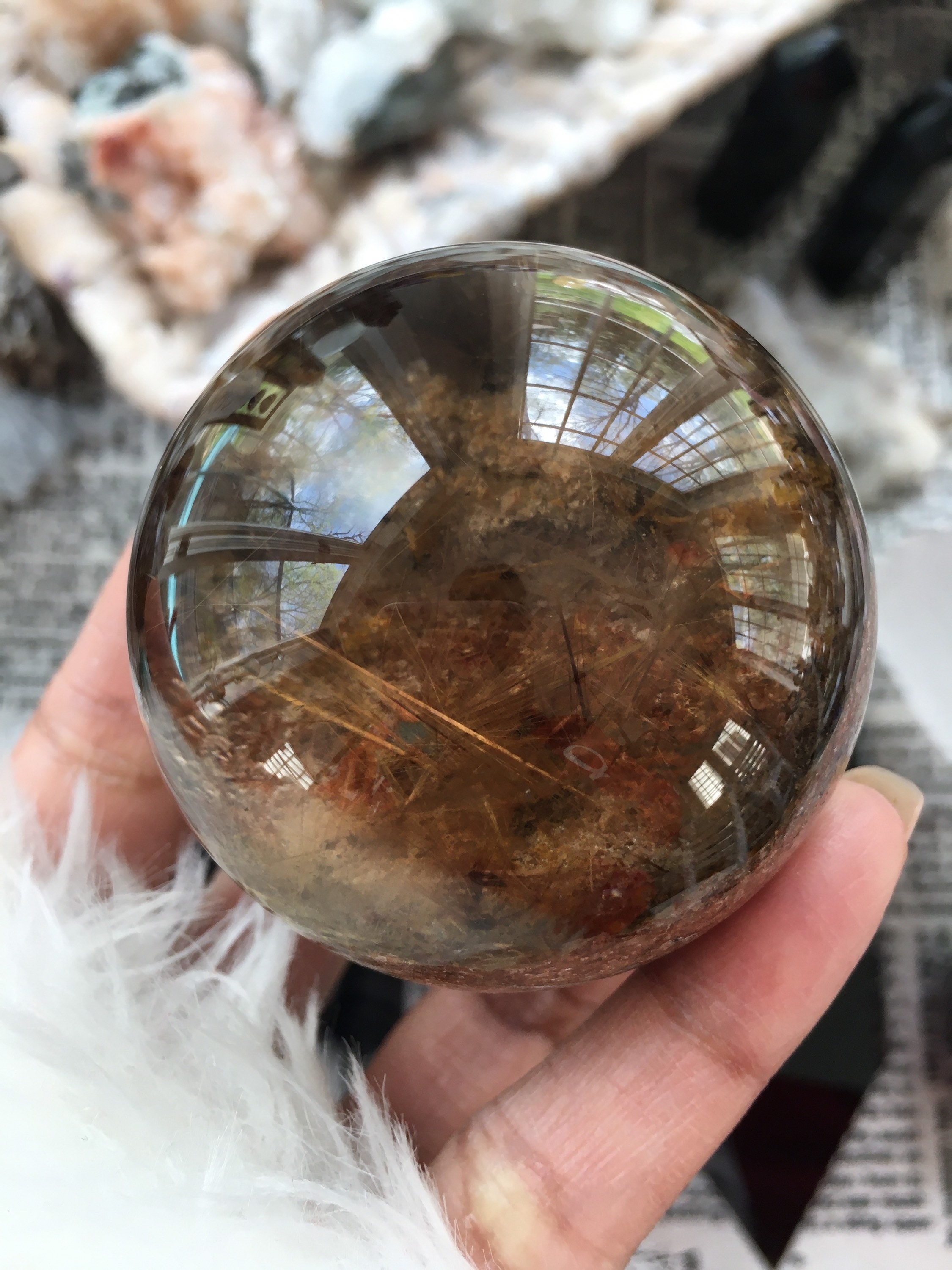 Acicular Sphere With Golden Needles Rutilated Sphere Rutile - Etsy