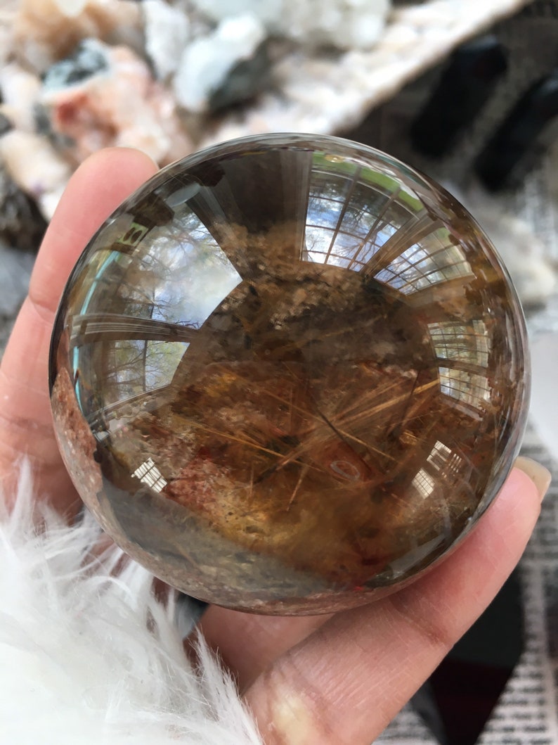 Acicular Sphere With Golden Needles Rutilated Sphere Rutile | Etsy