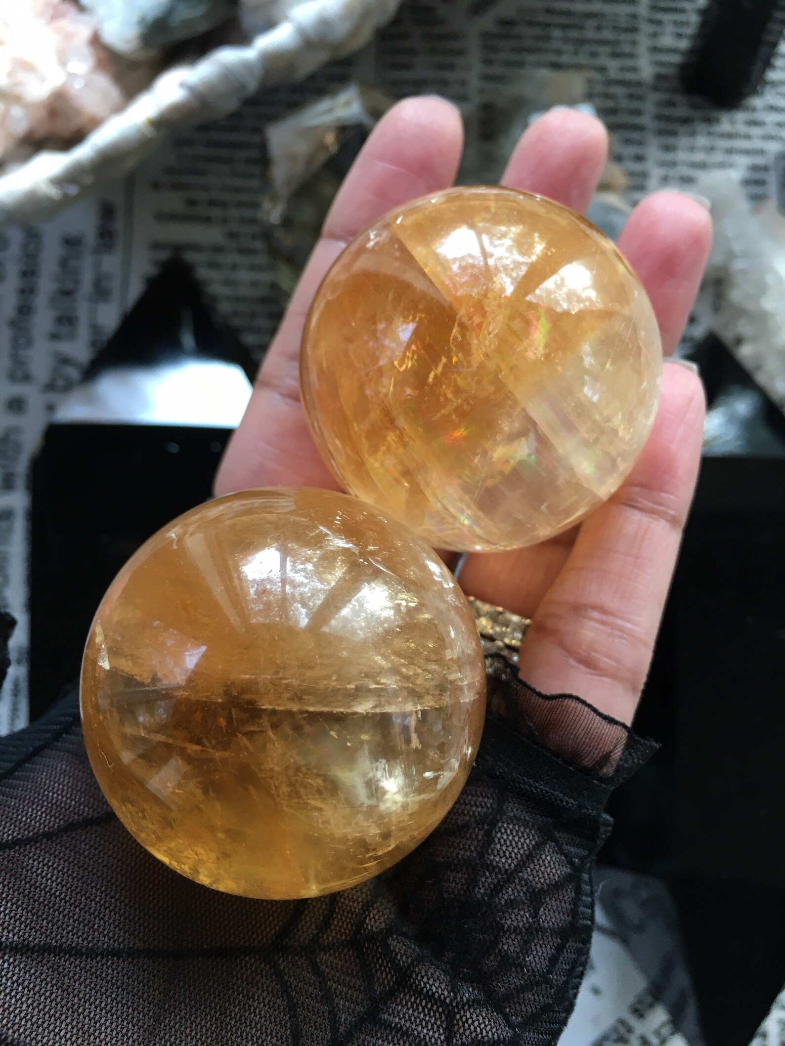Golden Honey Calcite Spheres Honey Calcite Yellow Calcite - Etsy