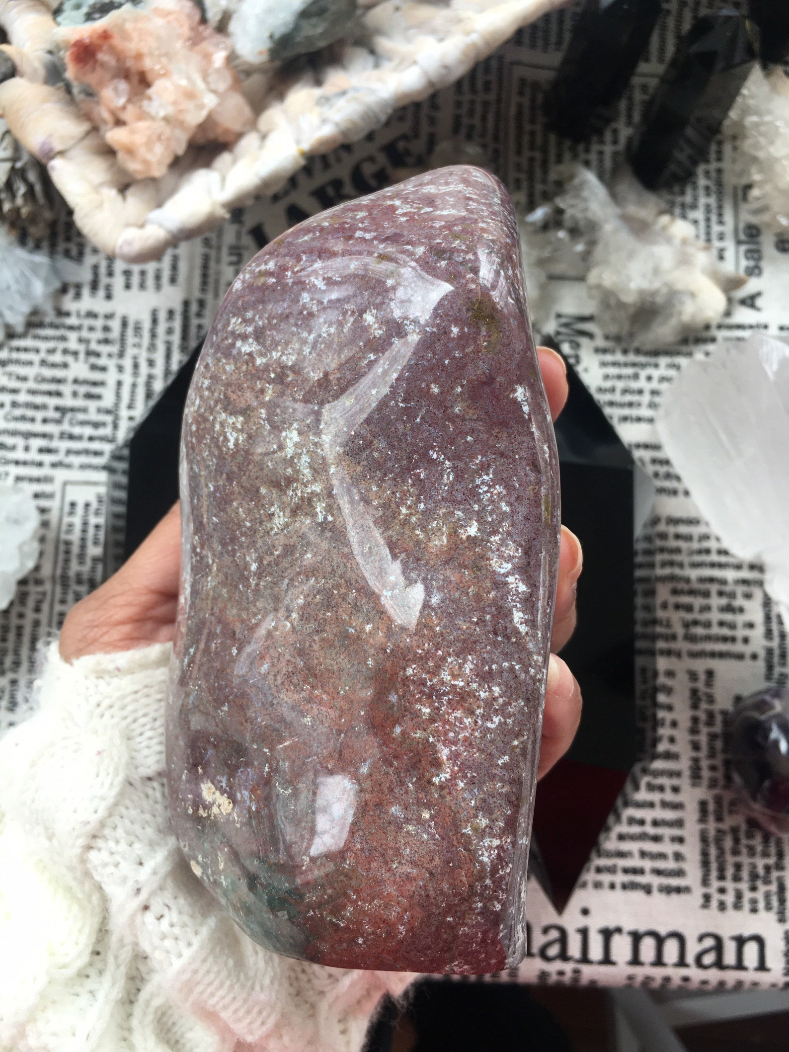 Pink Ocean Jasper Freeform, OJ Crystal, Orbicular Jasper, Ocean Stone ...
