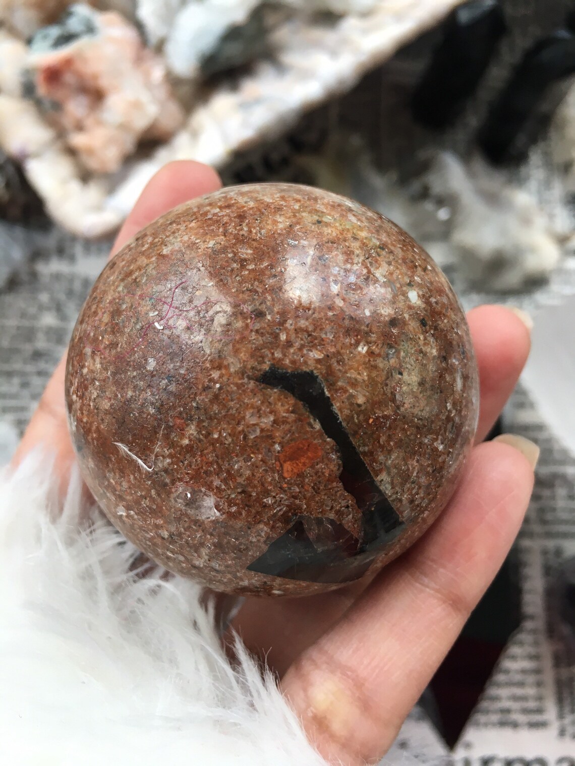 Acicular Sphere With Golden Needles, Rutilated Sphere, Rutile Sphere ...