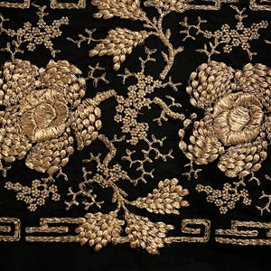Antique Gold Metallic Embroidered Panel, Raised Gilt Embroidered ...