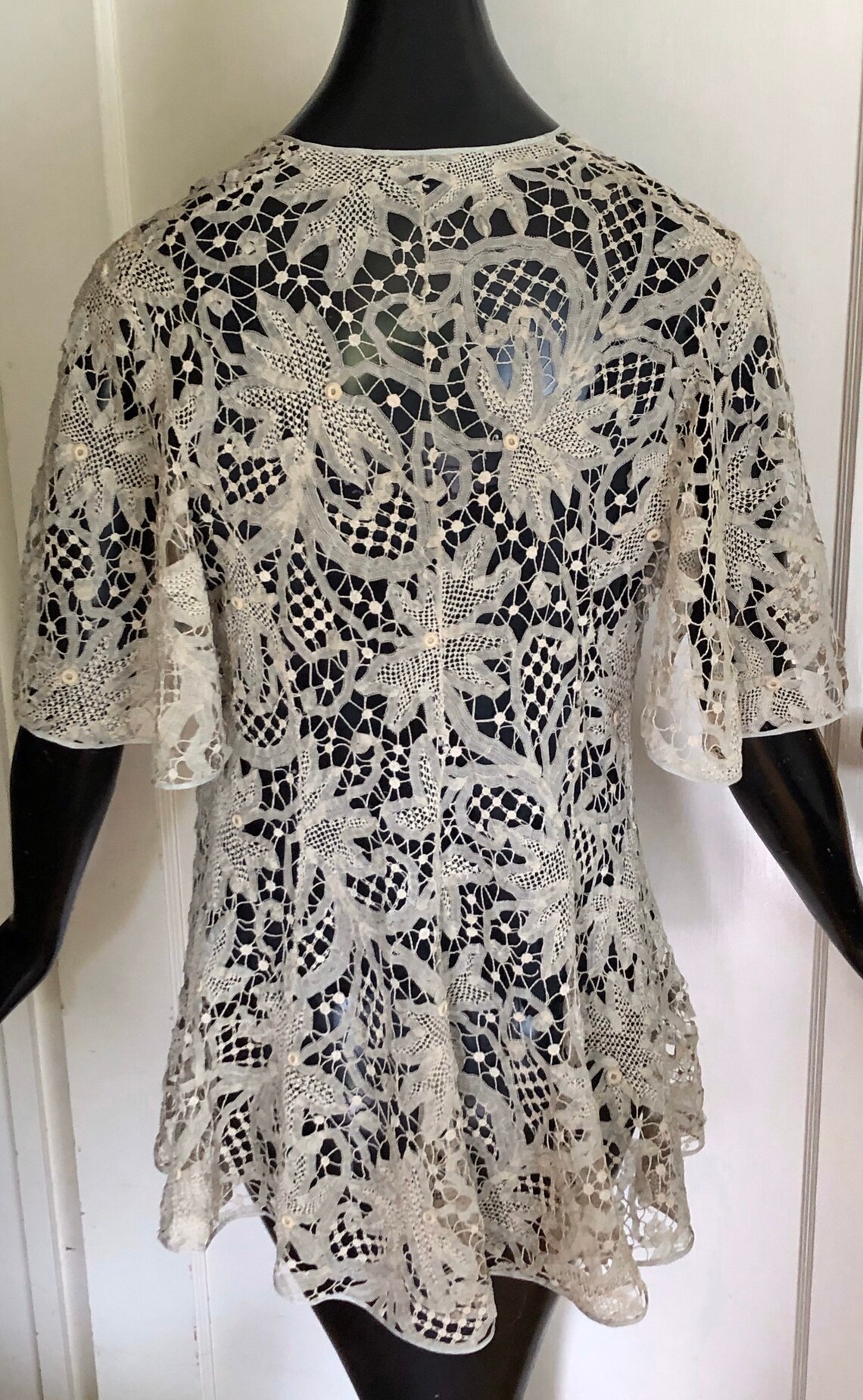 Antique Edwardian Tape Lace Jacket Coat Handmade Butterfly - Etsy