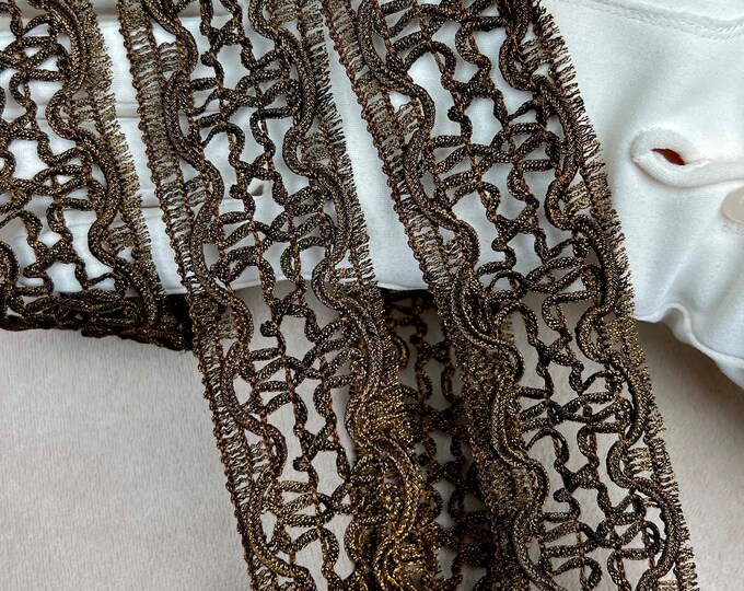 Antique Gold Bronze Metallic Thread Trim, Dressmaking, Antique Costume ...