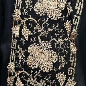 Antique Gold Metallic Embroidered Panel, Raised Gilt Embroidered ...