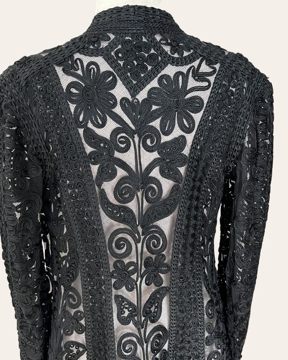 Antique Victorian Edwardian Black Silk Braided Lace J… - Gem
