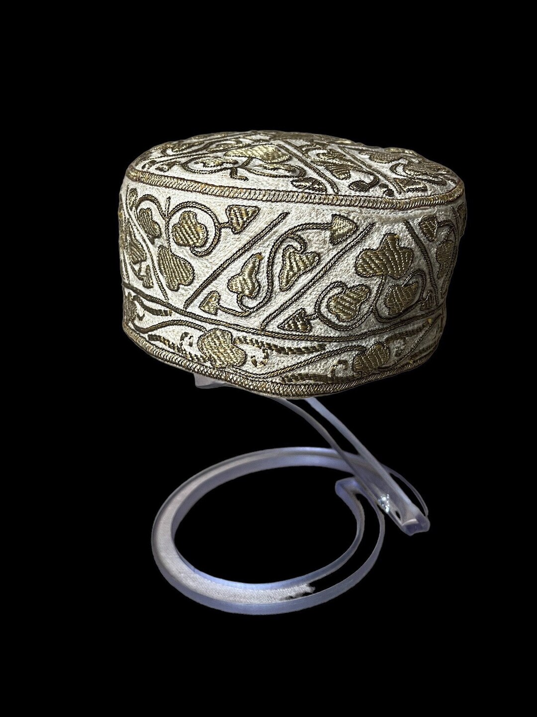 Antique 1800s North African Skullcap, Skull Cap, Kofia, Gold Metallic ...