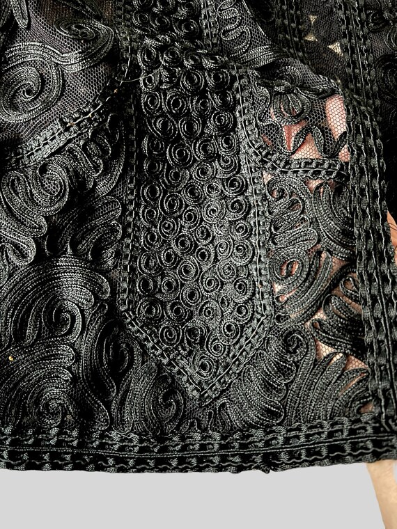 Antique Victorian Edwardian Black Silk Braided Lace J… - Gem