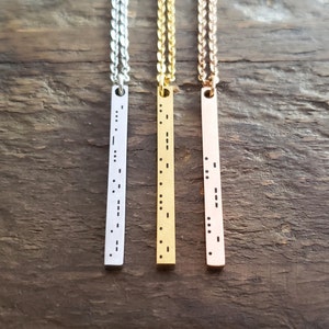 Personalized With Morse Code, Location, Date, Name Engraved Necklace ...