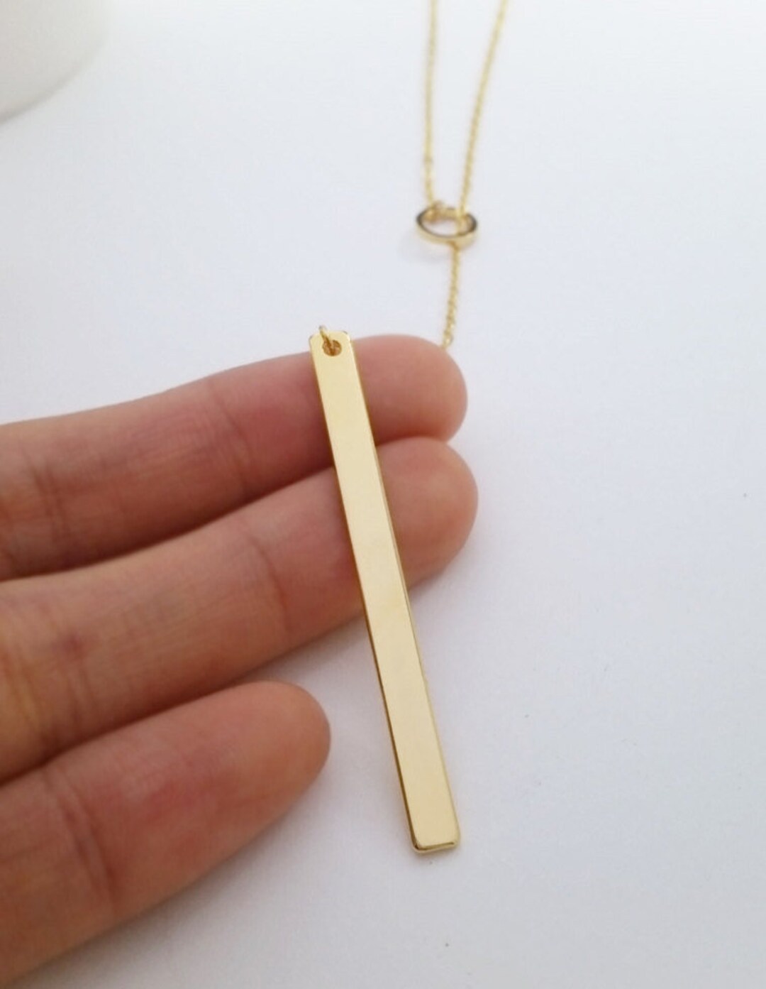 Gold Long Bar Y Necklace Y Necklce Gold Lariat Layered - Etsy