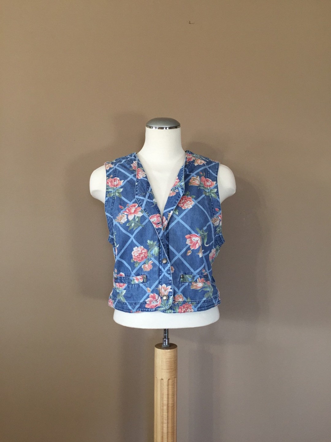 90s Vest / Blue Jean Vest / Cropped Vest / 90s Clothing / 1990s ...