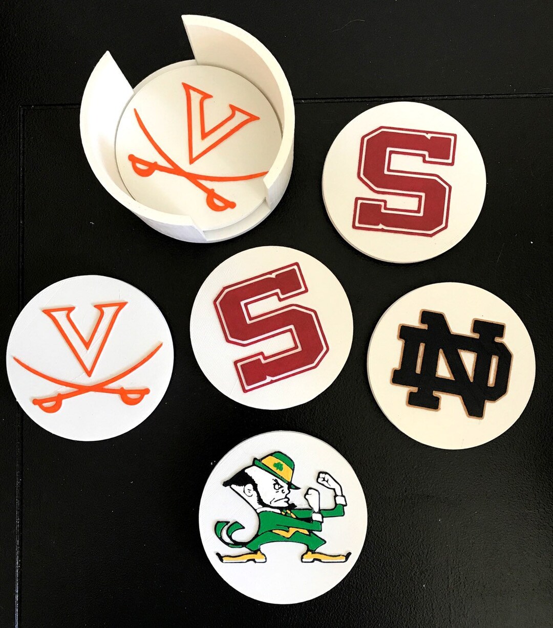 Custom College Coasters- 3D Printed Wood or Plastic- Set of 4 or 6 ...