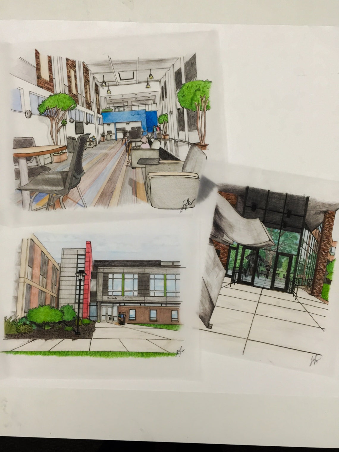 Custom Architecture Hand Drawing Color - Etsy