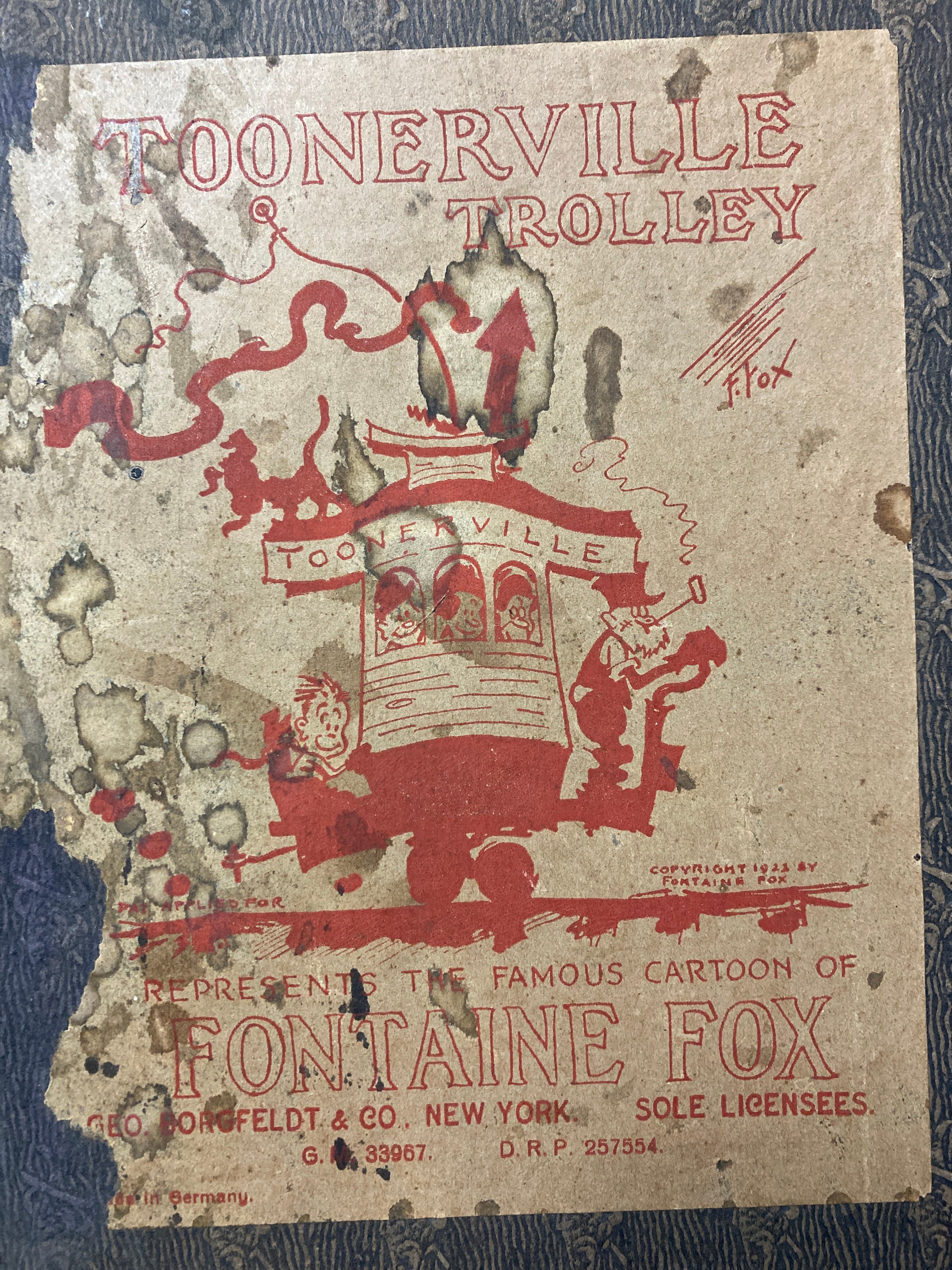 Vintage 1922 Toonerville Trolley Antique Tin Windup Railroad Railcar ...