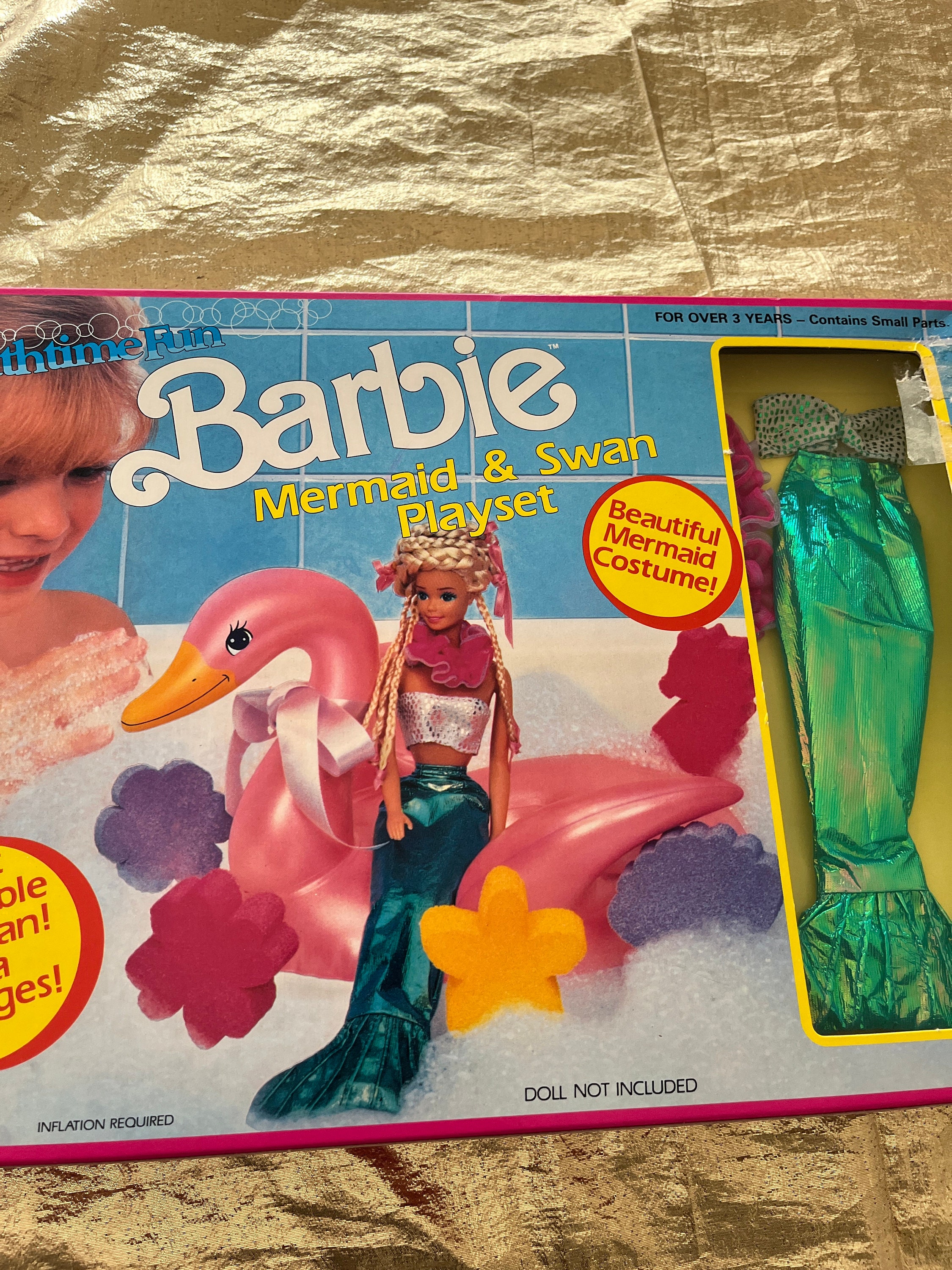 Vintage Barbie Mermaid and Swan Playset With Barbie Mermaid Costume ...