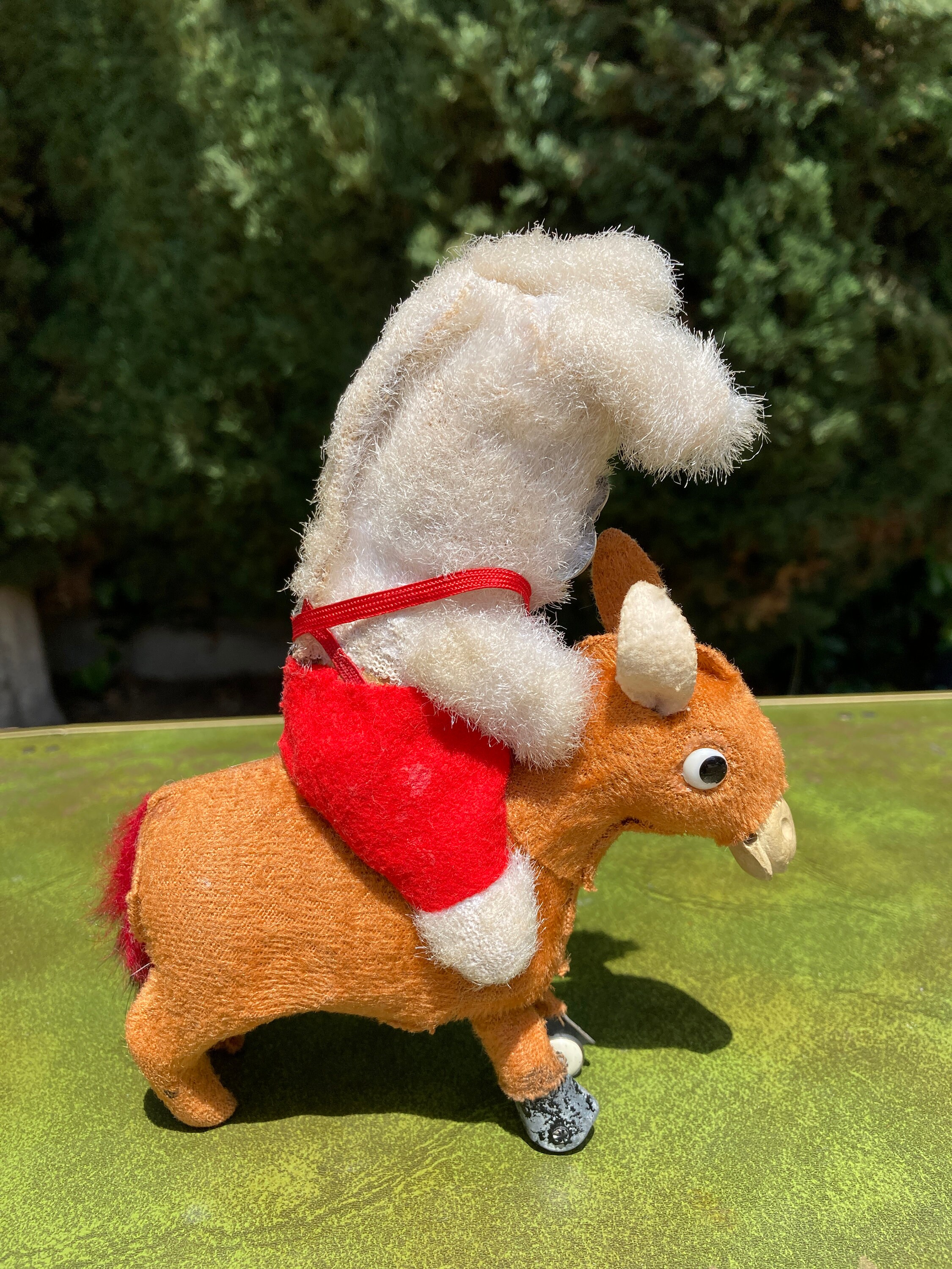 Antique Vintage Tin Wind up Toy Bunny Rabbit Riding a Donkey With Key ...