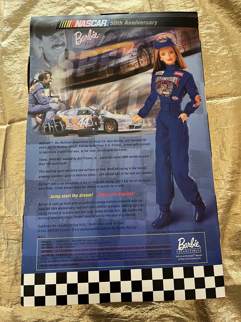 Vintage 1998 50th Anniversary NASCAR Barbie Doll Collector Edition With ...