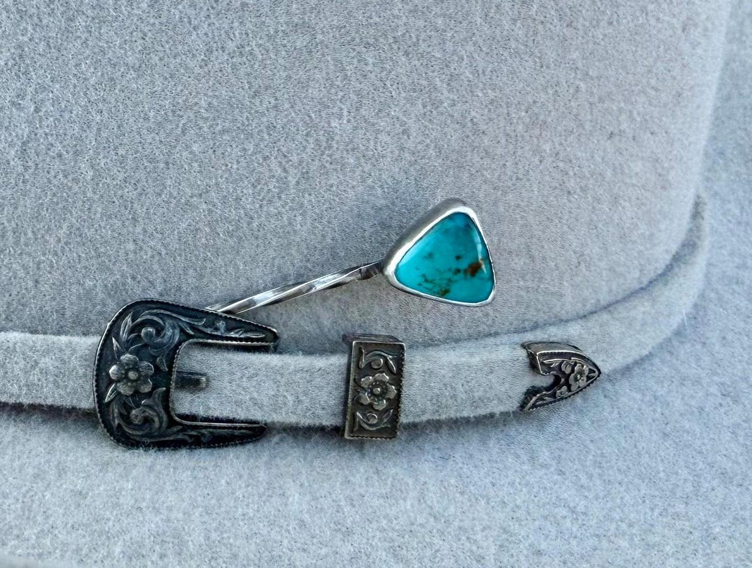 Western Triangle Sierra Nevada Turquoise Sterling Silver Hat Pin or ...