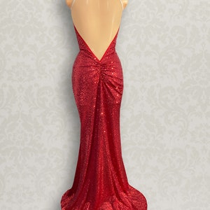 Jessica Rabbit Sequins Backless Gown With Plunge Neck and - Etsy