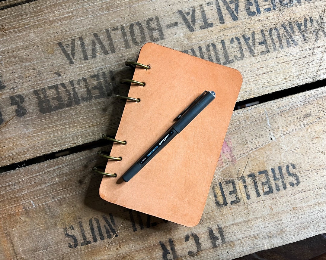Refillable Leather Notebook, Small Handmade Journal, Minimalist Pocket ...